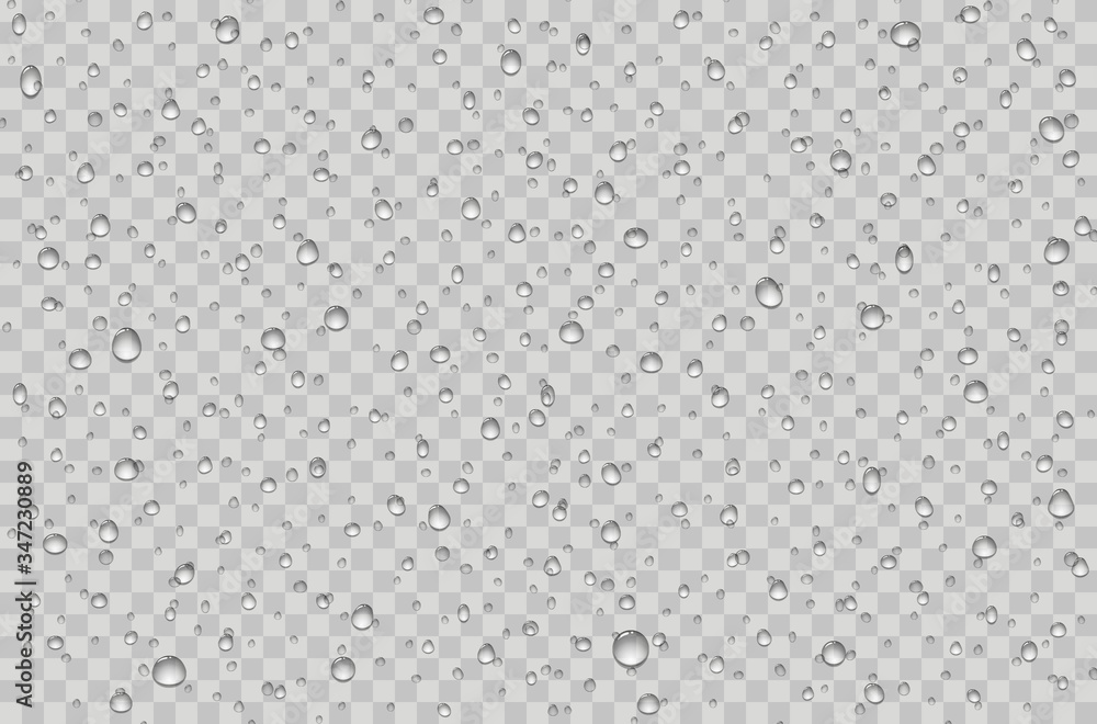 Water droplets on a transparent glass. Rain drops on window. Stock ...