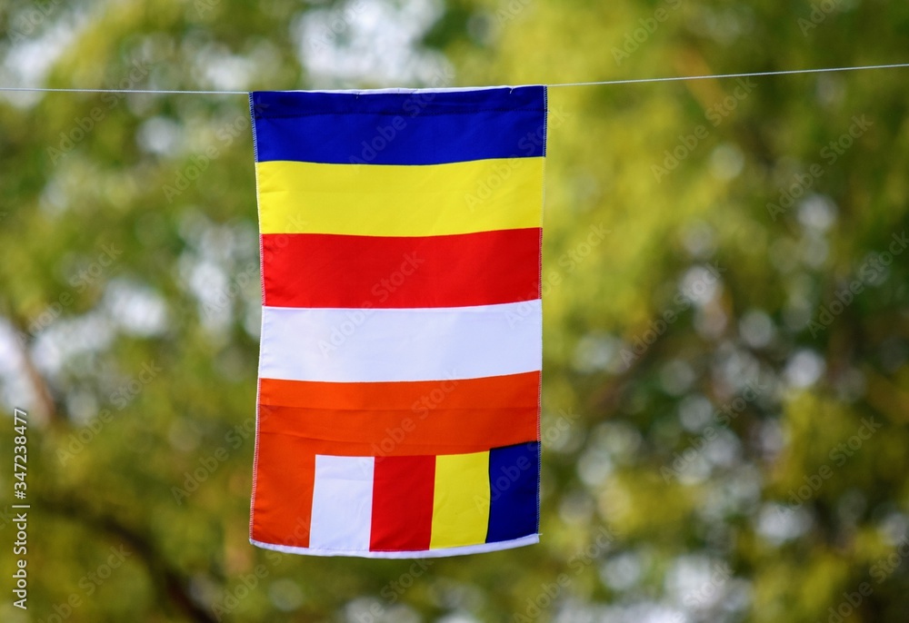 Flag of Buddhism Stock Photo | Adobe Stock
