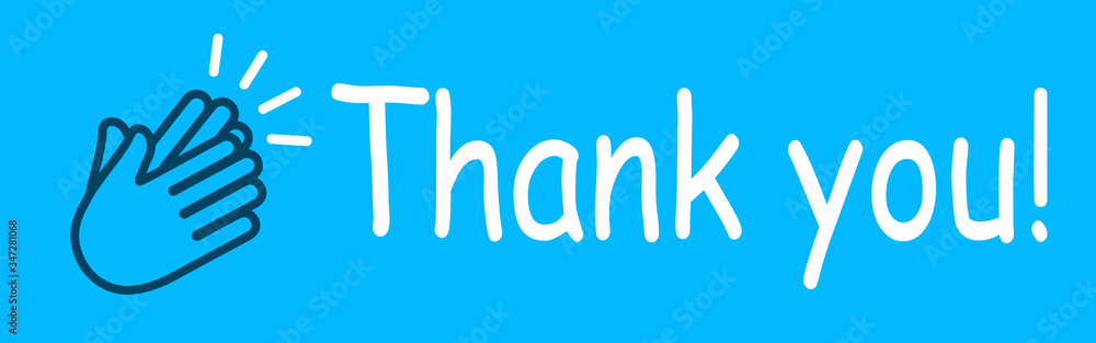 Thank you text with applause icon, clapping hands – stock vector Stock ...