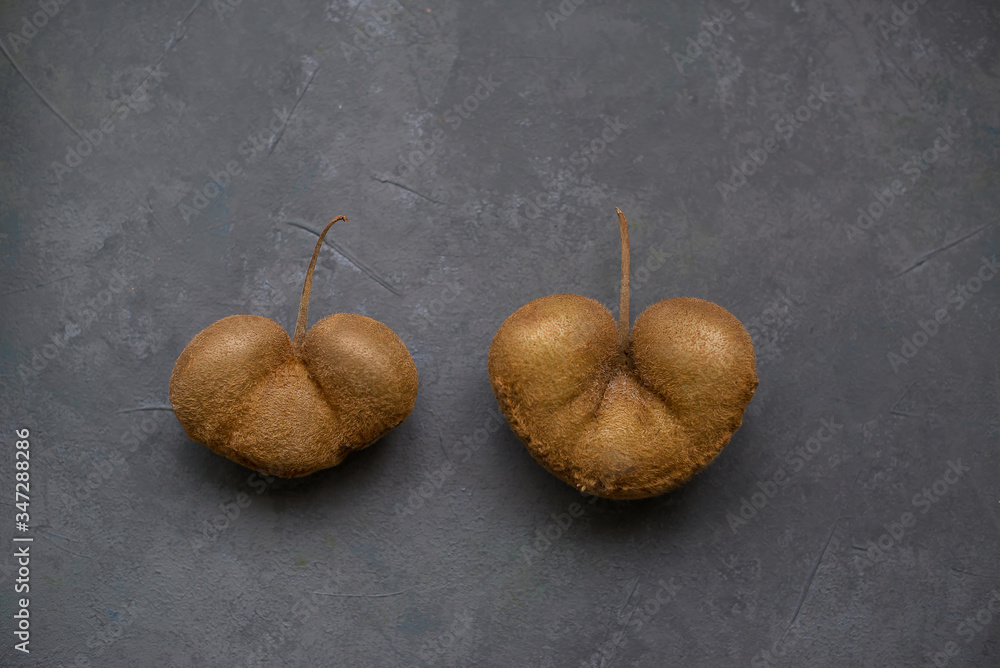 Ugly fruits. Two juicy ripe kiwis of a strange ugly shape. Trends Top ...
