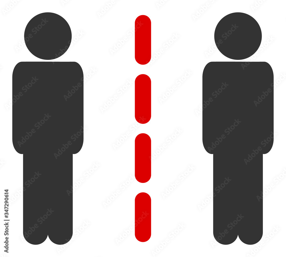 Vector social isolation flat icon. Vector pictograph style is a flat ...