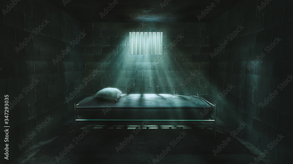 3D rendering of a dark cell at night Stock Illustration | Adobe Stock