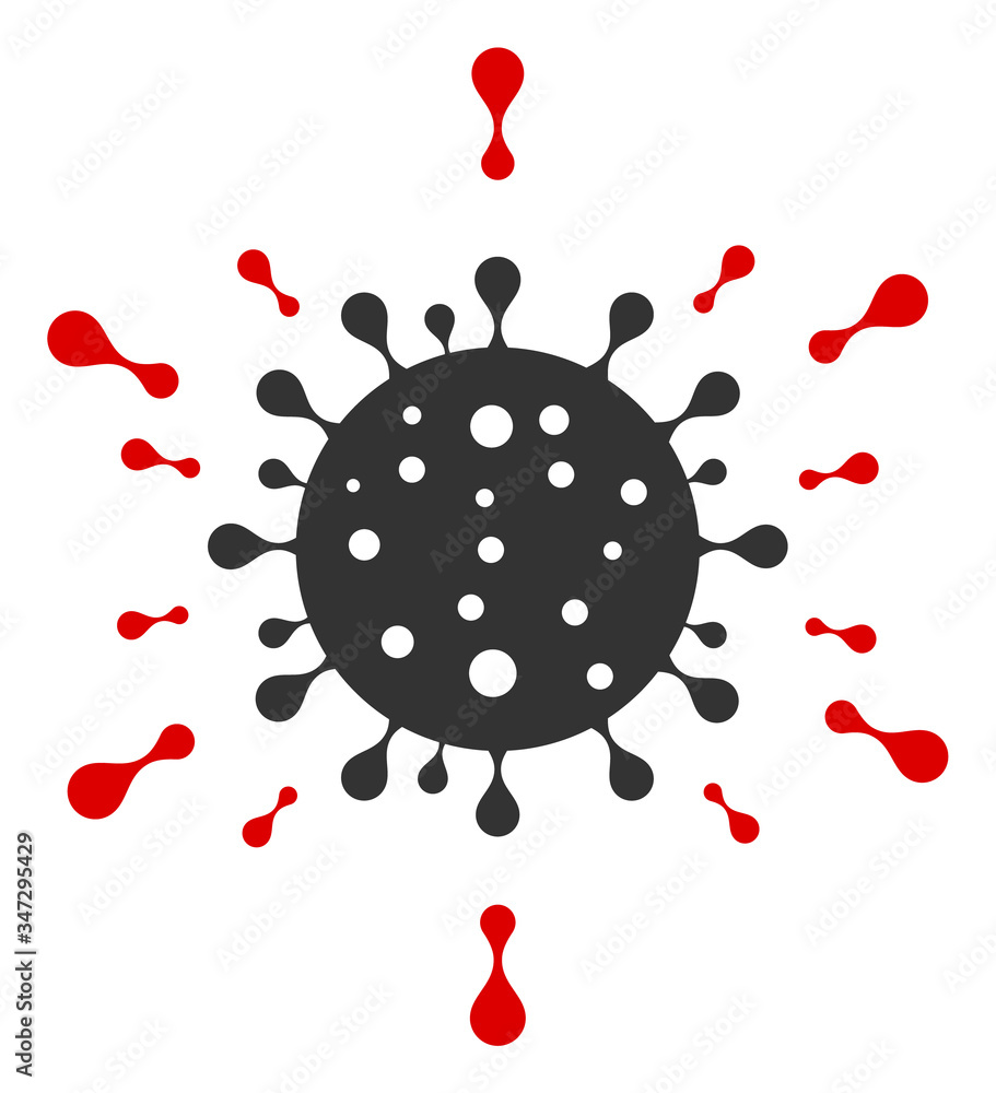 Vector coronavirus particles flat icon. Vector pictogram style is a ...