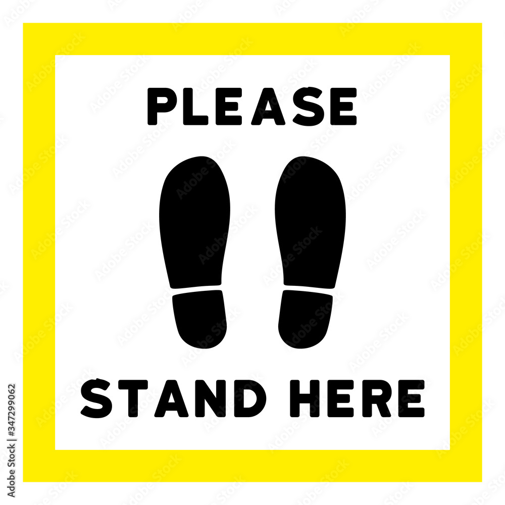 Vector please stand here flat icon. Vector pictogram style is a flat ...