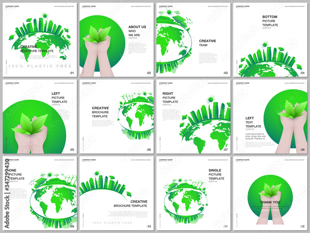 Brochure layout of square format covers design template for square ...