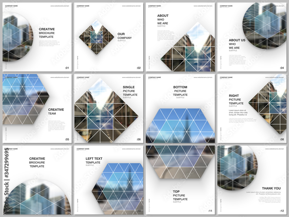 Brochure layout of square format covers design templates for square ...