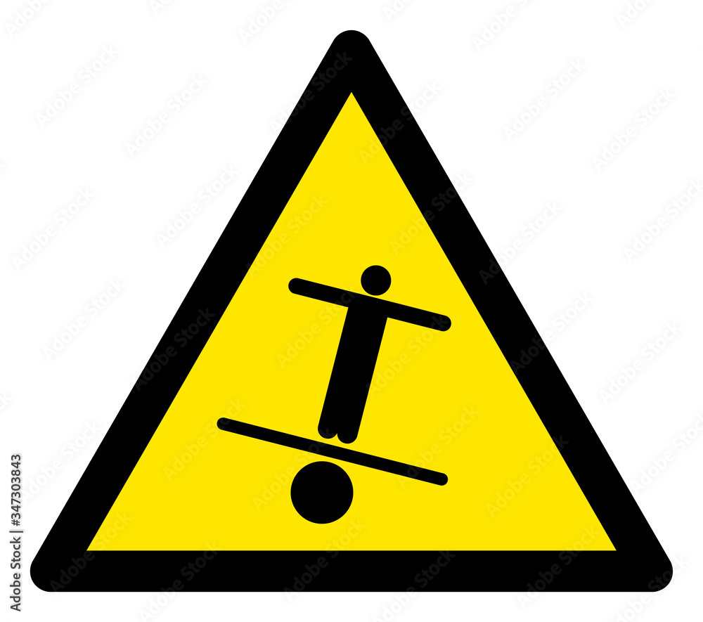 Vector unstable structure flat warning sign. Triangle icon uses black ...