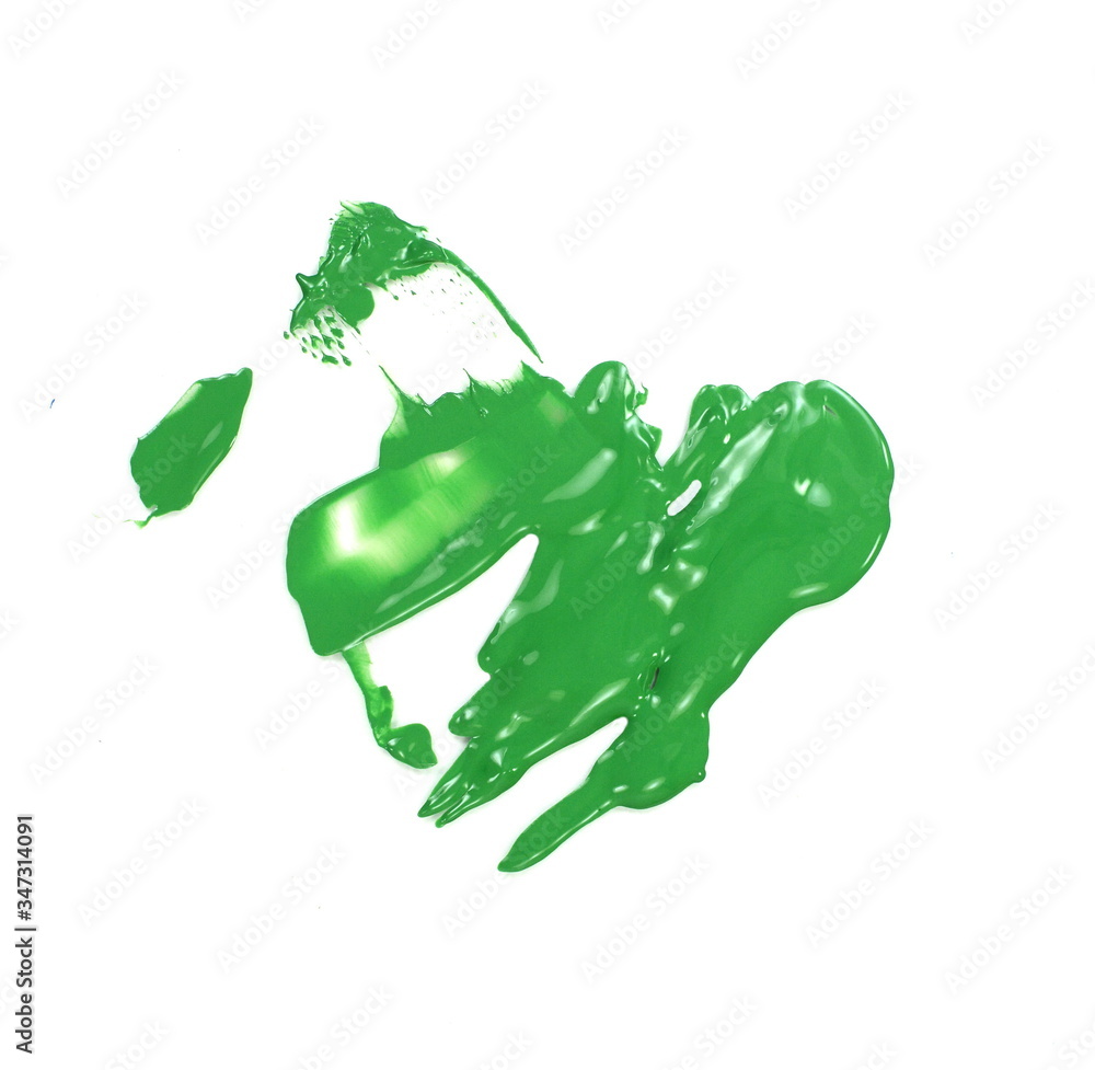 Grunge brush strokes paint. The puddle of an oil paint spill isolated ...