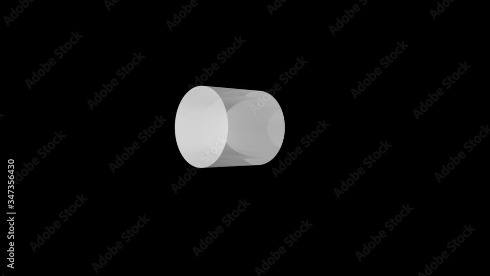 Cylinder rotate horizontally animation 3d on the black background Stock ...