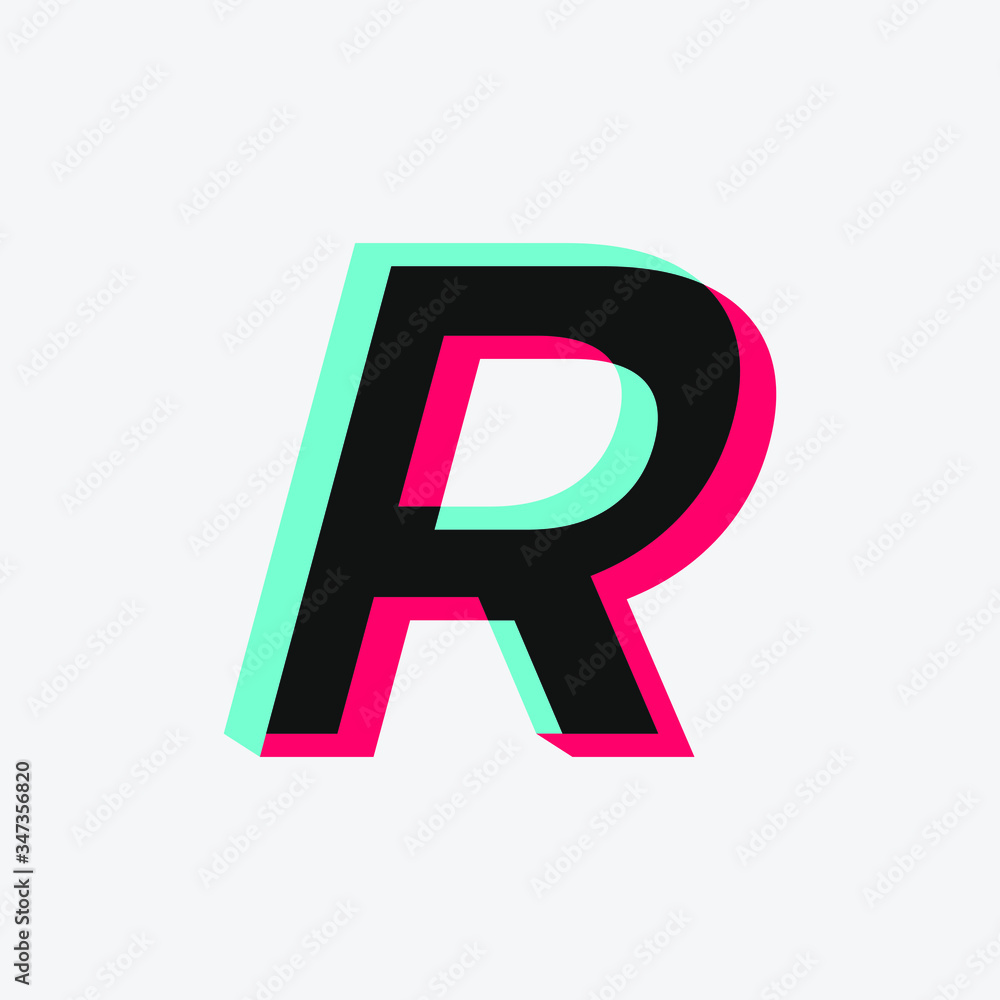 initial letter logo with 3d effect. logo for company. tiktok font Stock ...