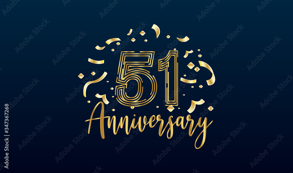 Anniversary celebration background. with the 51st number in gold and ...