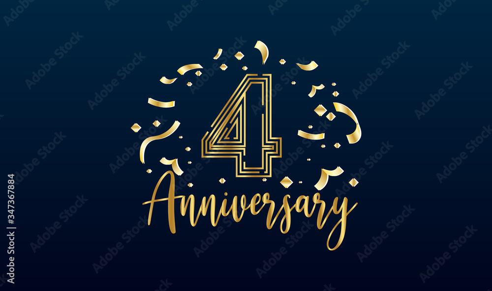 Anniversary celebration background. with the 4th number in gold and ...