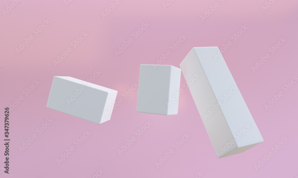 White box 3d abstract style background. Concept : poster, advertising ...