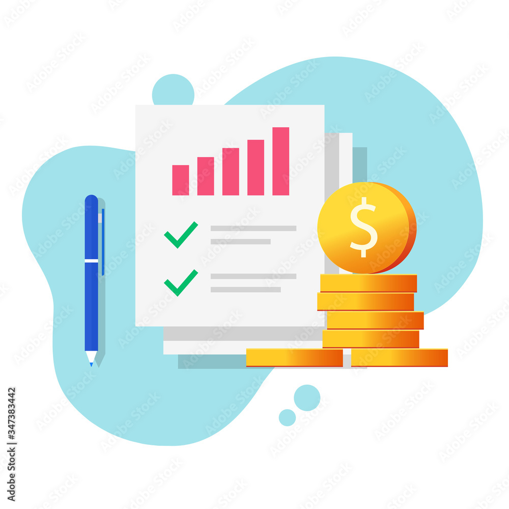 Finance statistics sales data with paper report with growth graph ...