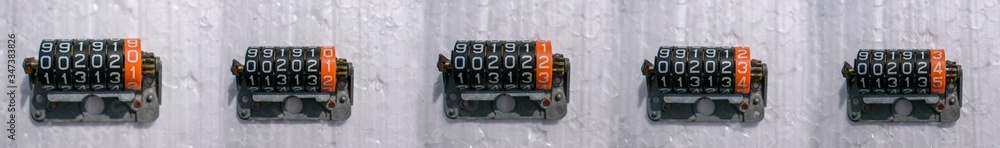 Old odometer shows numbers 2020, 2021, 2022, 2023, 2024. Colors are ...