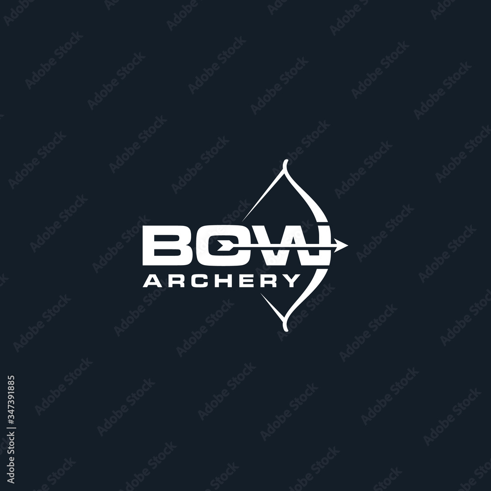 bow archery logo black white Stock Vector | Adobe Stock