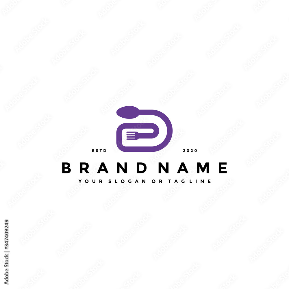Letter D food logo design vector Stock Vector | Adobe Stock