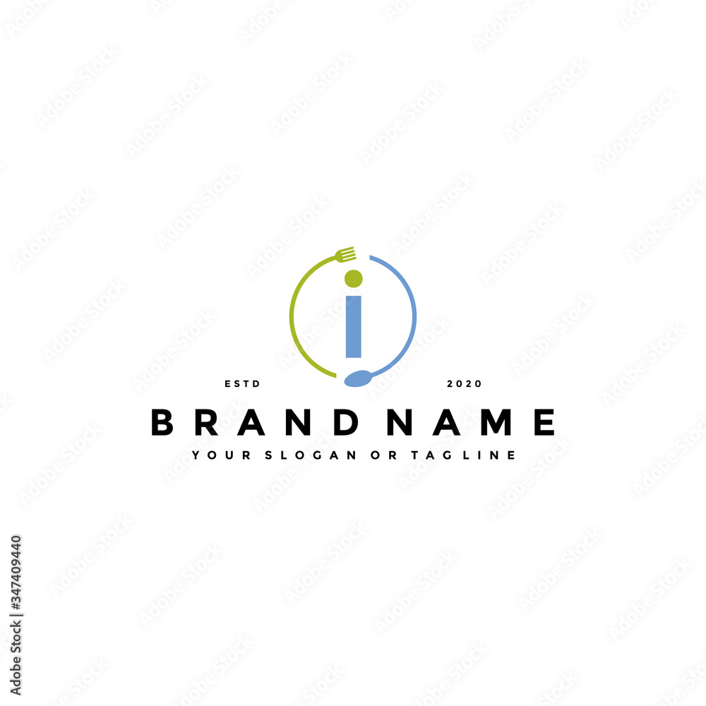 Letter I food logo design vector Stock Vector | Adobe Stock