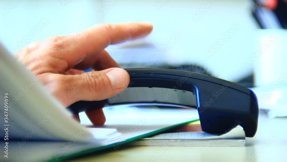 Very angry, unpredictable male, person, operating with telephone ...