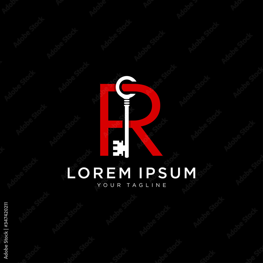 Initial letter R Key logo Concept, Key with Letter R, Vector Logo ...