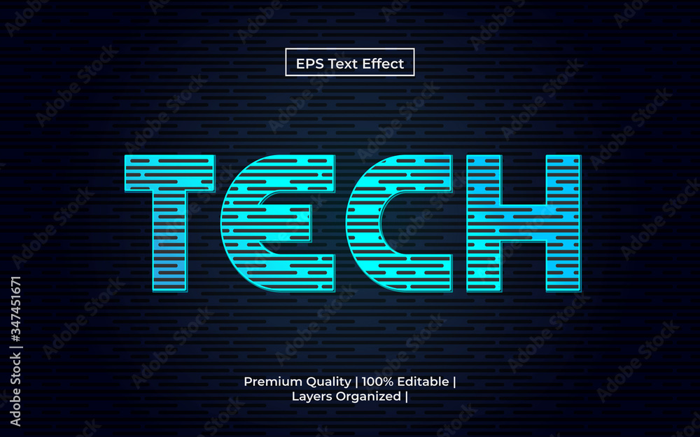 Tech style text effect. Technology modern alphabet fonts typography in ...