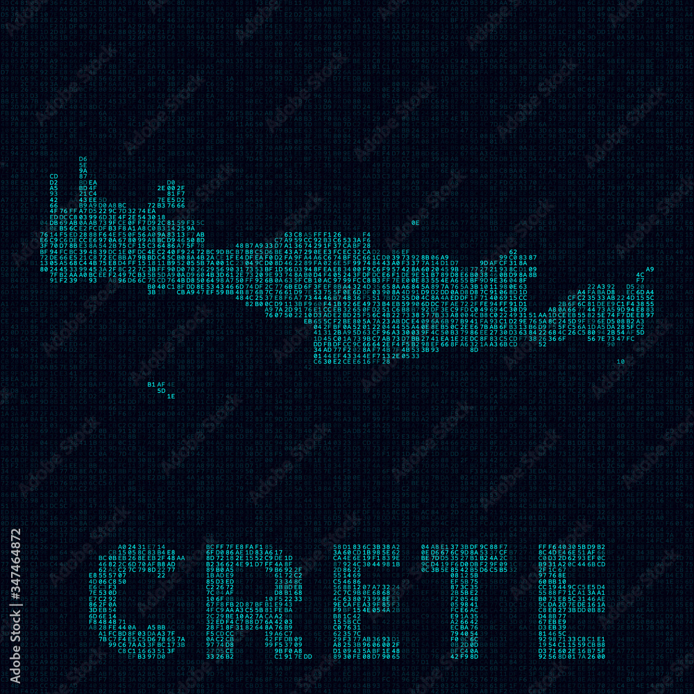 Crete tech map. Island symbol in digital style. Cyber map of Crete with ...
