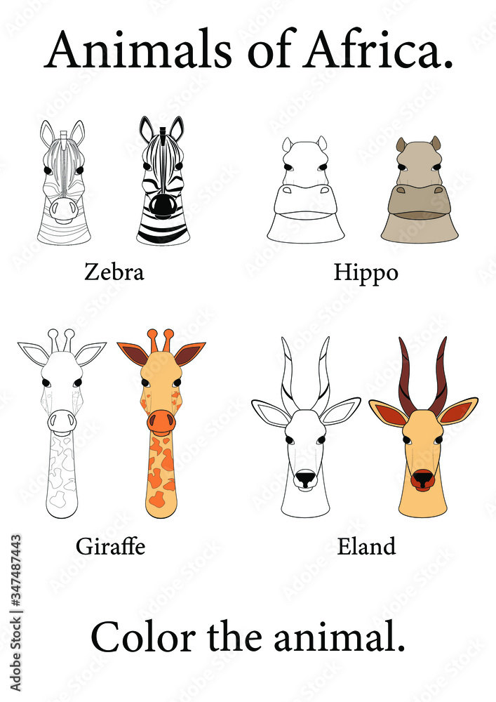 Coloring. Page of a children's educational book. Black and white ...