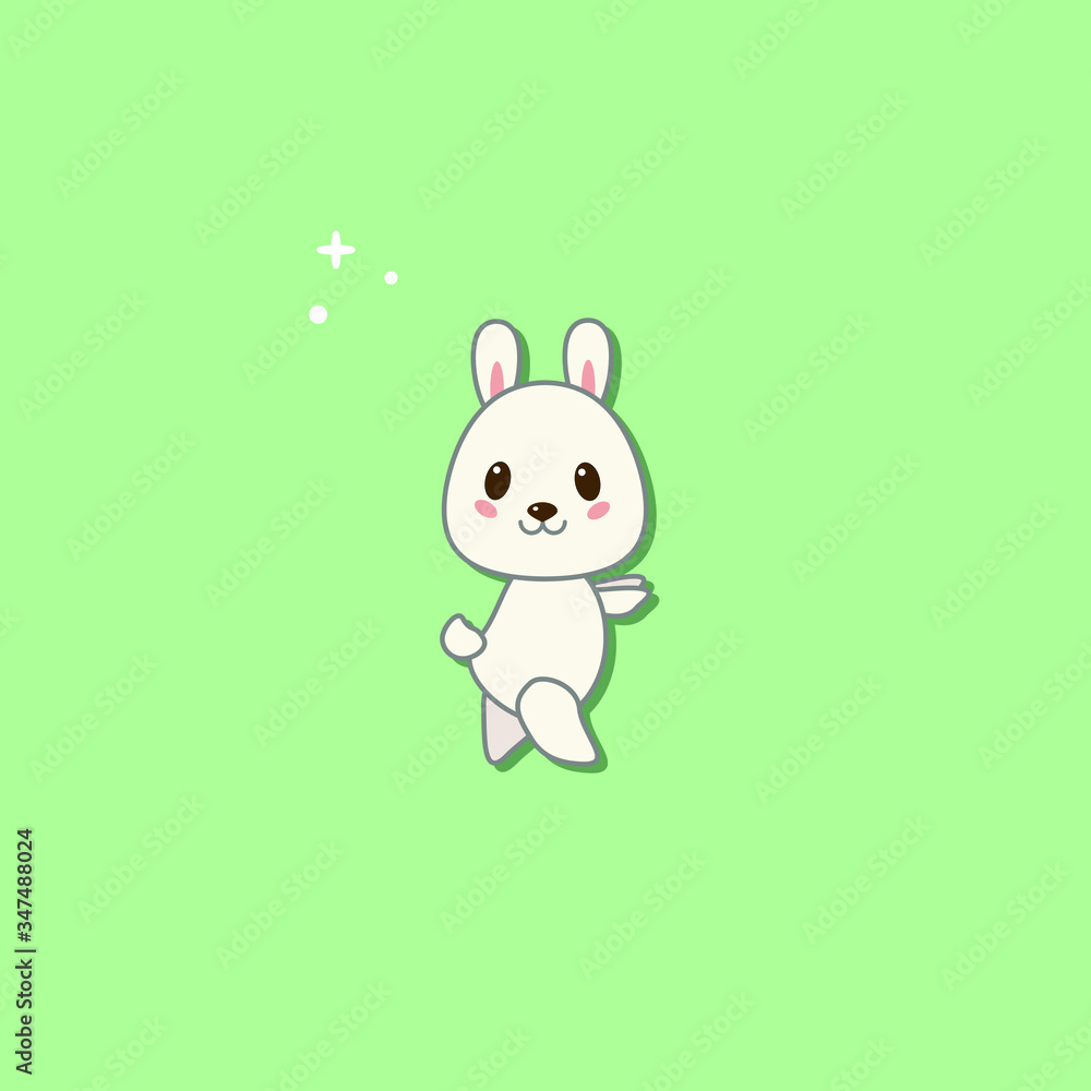Vector de un gracioso y tierno conejo . Stock Vector | Adobe Stock