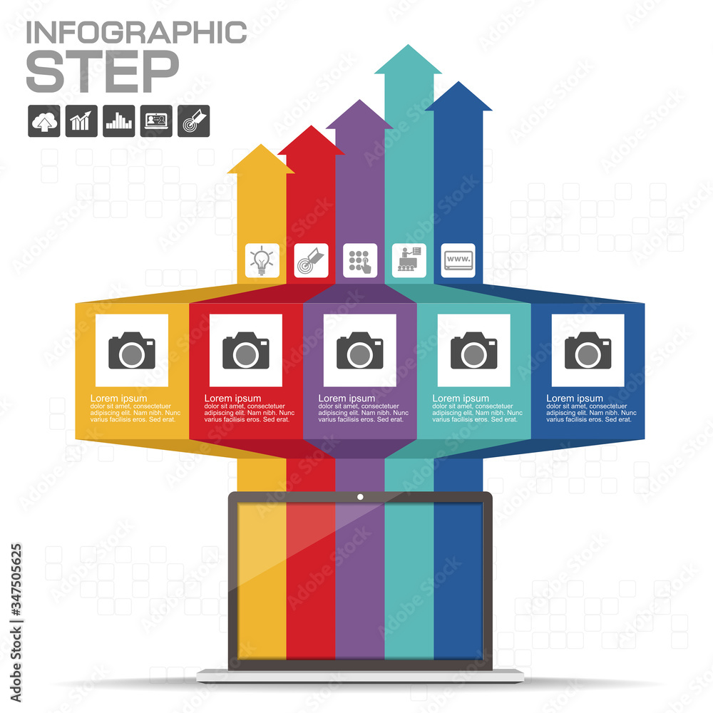 Business data Process chart. diagram with steps, options, parts or ...