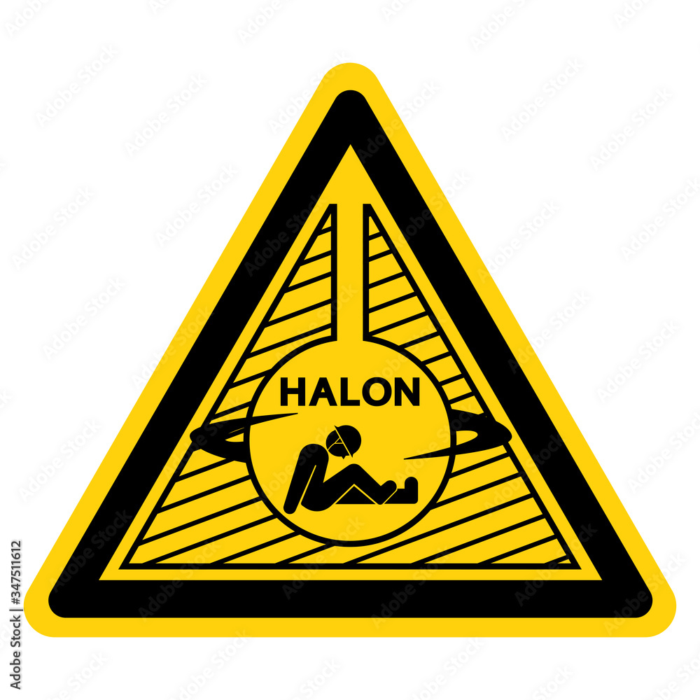 Warning Halon Symbol Sign ,Vector Illustration, Isolate On White ...