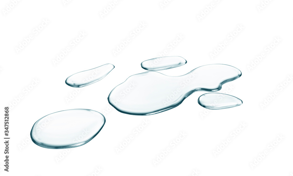 spill water drop on the floor isolated on white background. Stock Photo ...