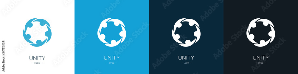 Set of unity logos. Team and partnership concept. Collection. Modern ...