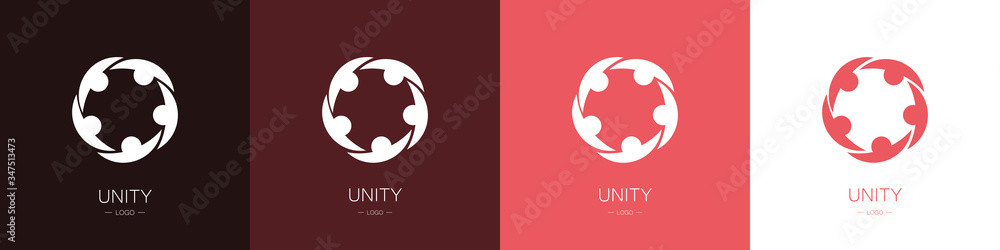 Set of unity logos. Team and partnership concept. Collection. Modern ...