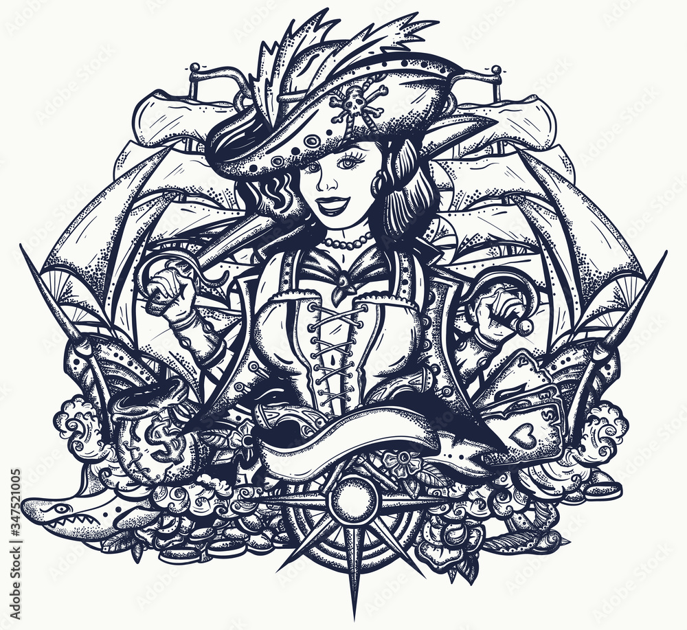 Pirate Pin Up Drawing