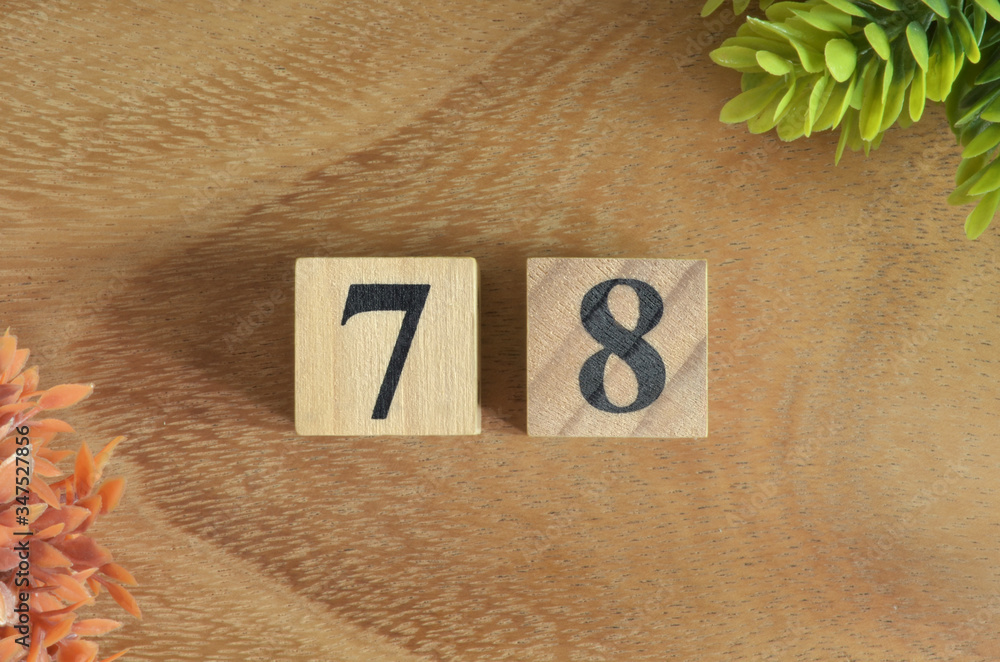 Number 78, Rating, Award, Design with number cube colorful stone in ...