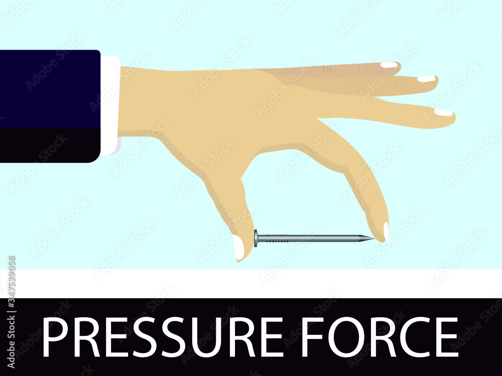 pressure and lifting force. physics lesson pressure force. a hand-held ...