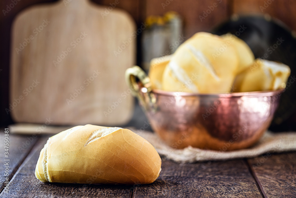 traditional "french bread", typical of Brazil, known as cacetinho ...