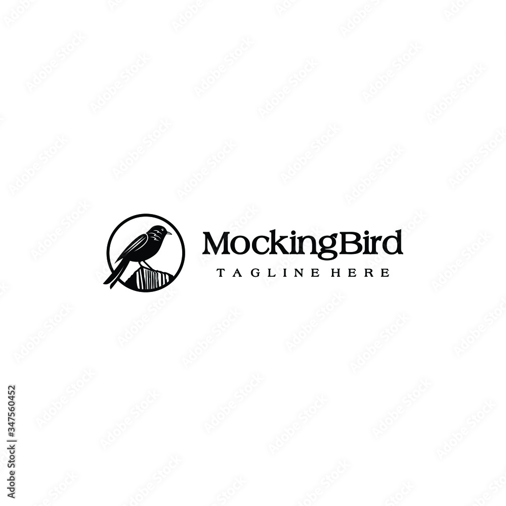 Mockingbird logo design. Awesome a mockingbird silhoutte. A mockingbird ...