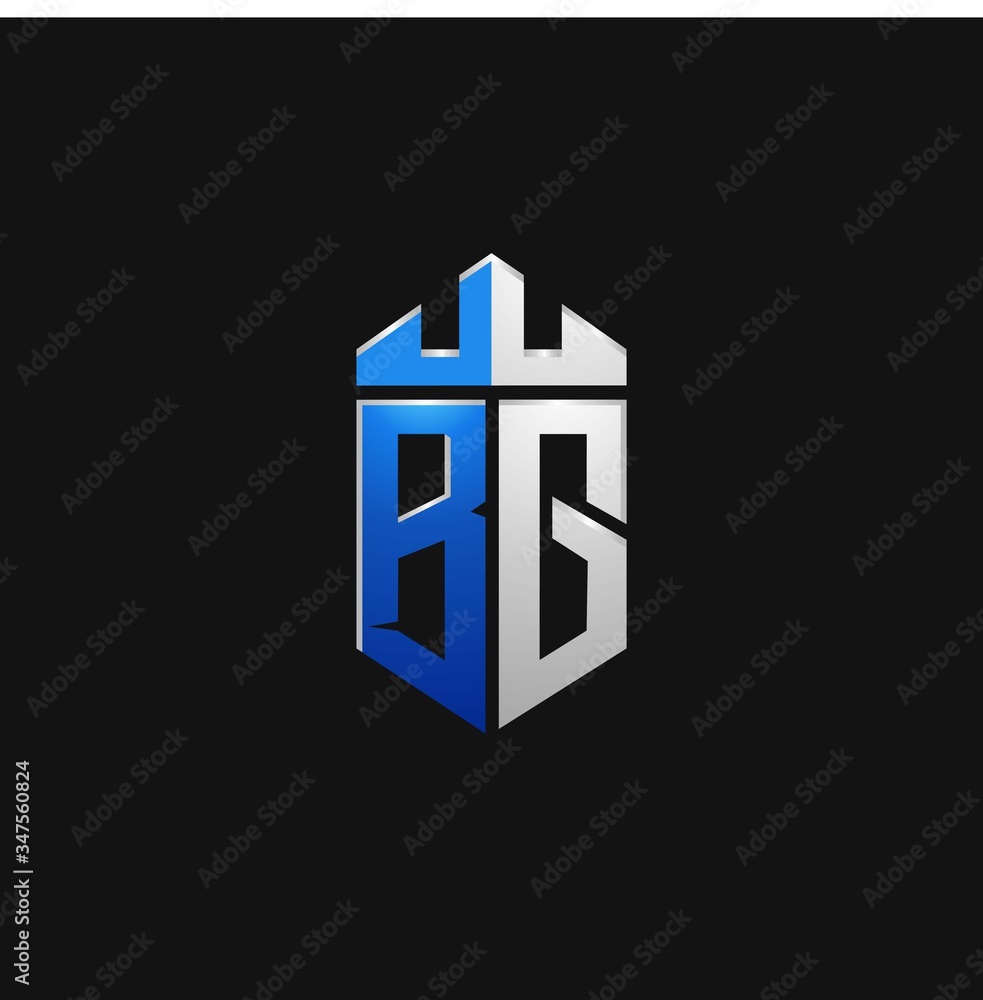 BG initials shield logo monogram designs modern templates . Stock ...