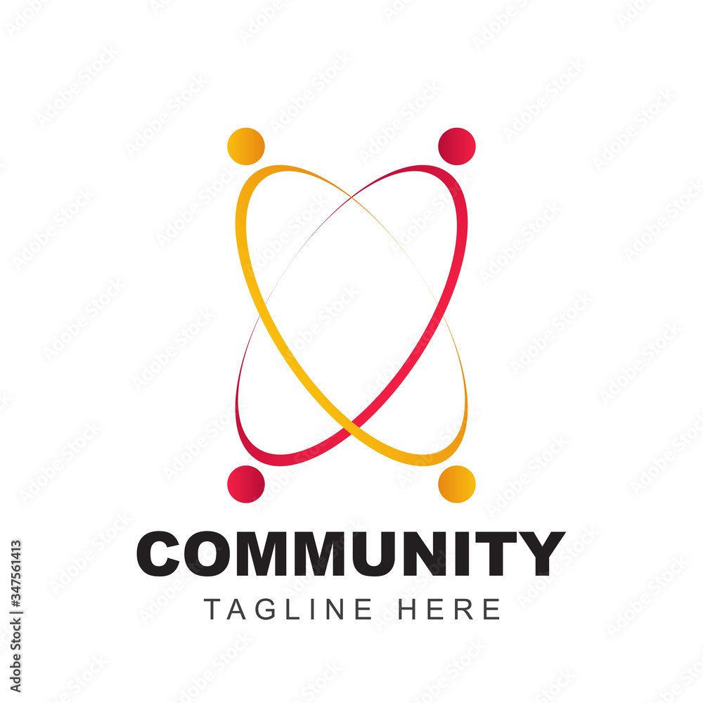 Community logo icon design with colorful people shapes. Symbol of ...