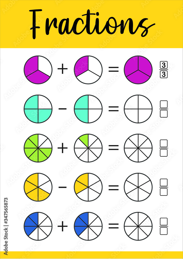 Fractions Addition Printable Worksheets For Kids Math Worksheet For Fractions Addition Printable Worksheets For Kids Math Worksheet For