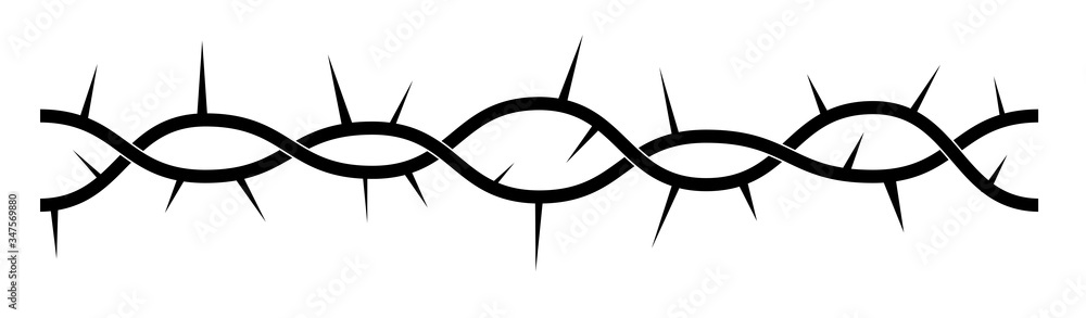 Crown of thorns, seamless pattern of plants with spikes. Symbol of ...