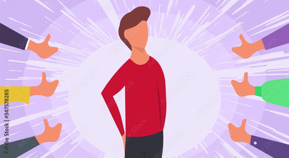 Public approval people person vector illustration concept. Hand accept ...