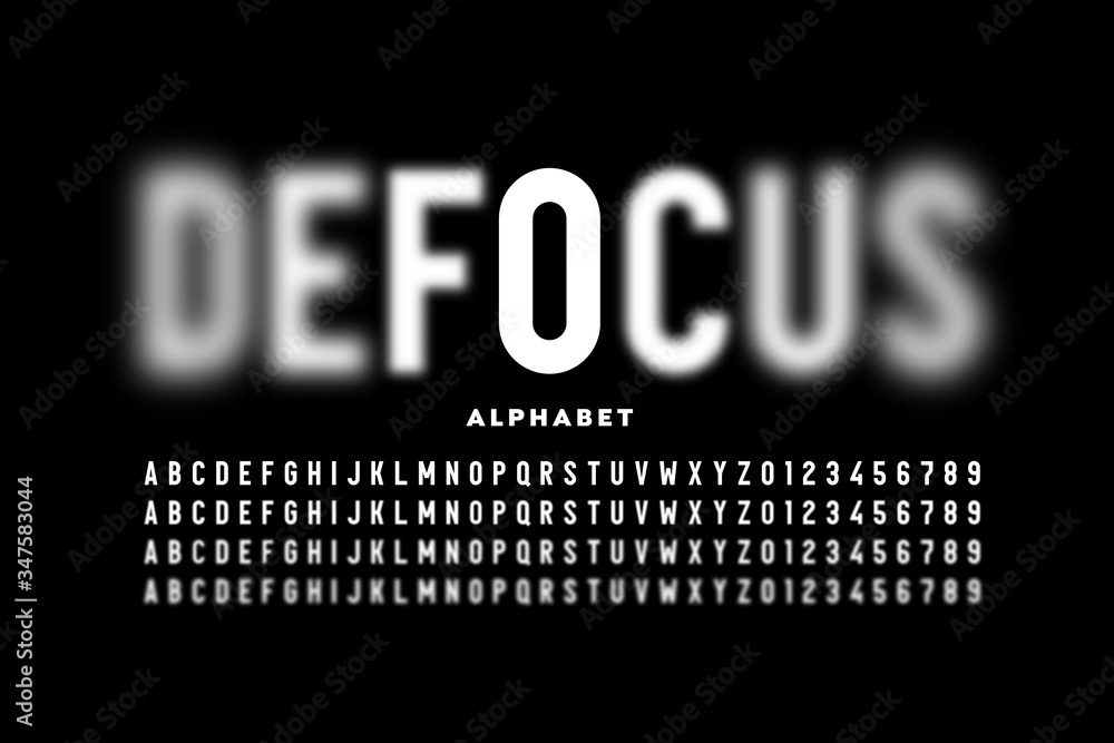 Font design with focused and defocused letters Stock Vector | Adobe Stock