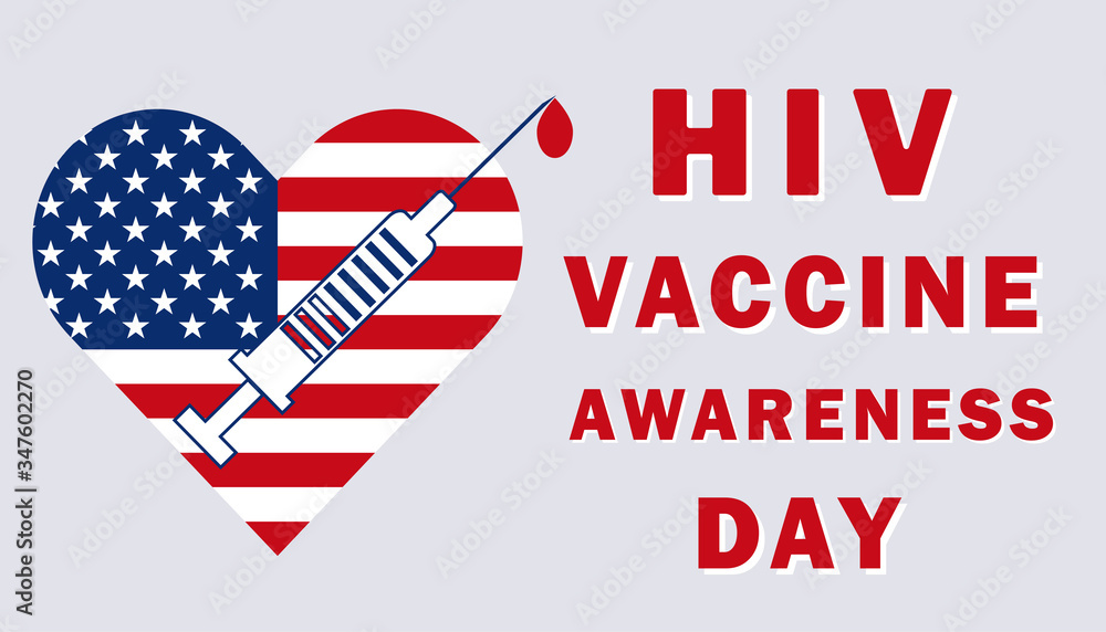 Medical banner illustration on World AIDS and HIV Vaccine Day, also ...