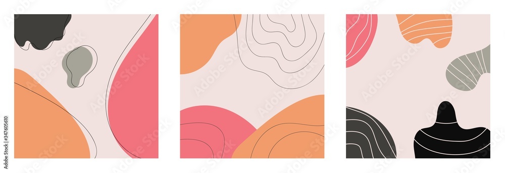 set abstract backgrounds hand drawn for concept design. Modern abstract ...