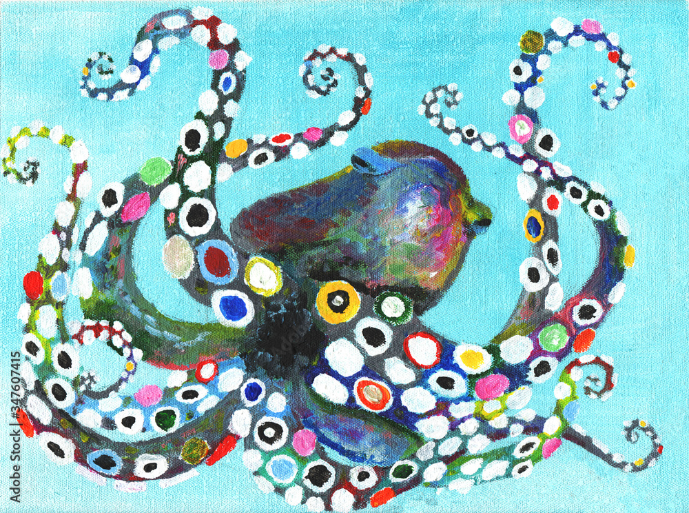 Abstract Octopus Drawing