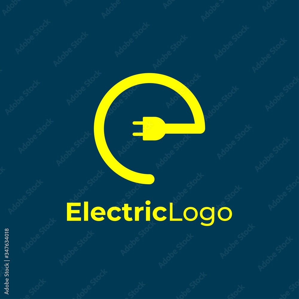 Letter E Electric Symbol Vector logo design template Stock Vector ...