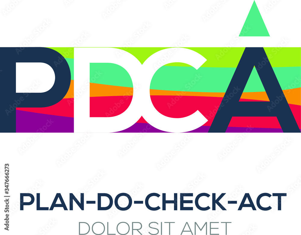 Creative colorful logo ,pdca mean (plan-do-check-act) Stock Vector ...