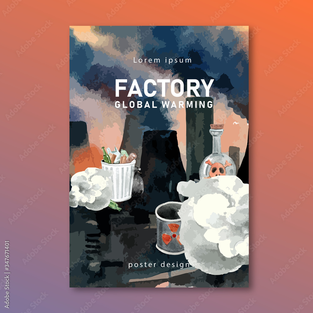 Global Warming and Pollution. Poster flyer brochure advertising ...